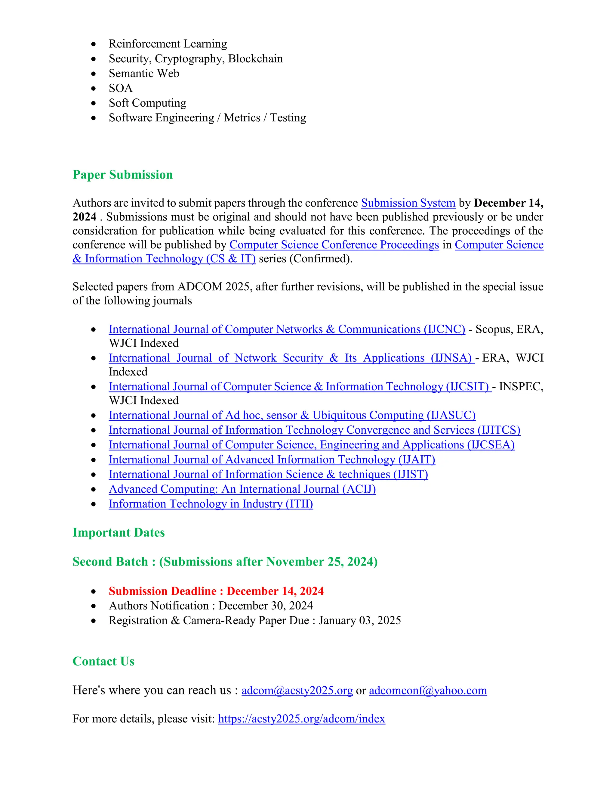 11th International conference on Advanced Computing (ADCOM 2025) | PDF