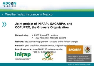 Climate-Smart Agriculture: Weather Data for Index Insurance, enhanced ...