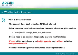 Climate-Smart Agriculture: Weather Data for Index Insurance, enhanced ...