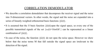Optimum Receiver corrupted by AWGN Channel | PDF