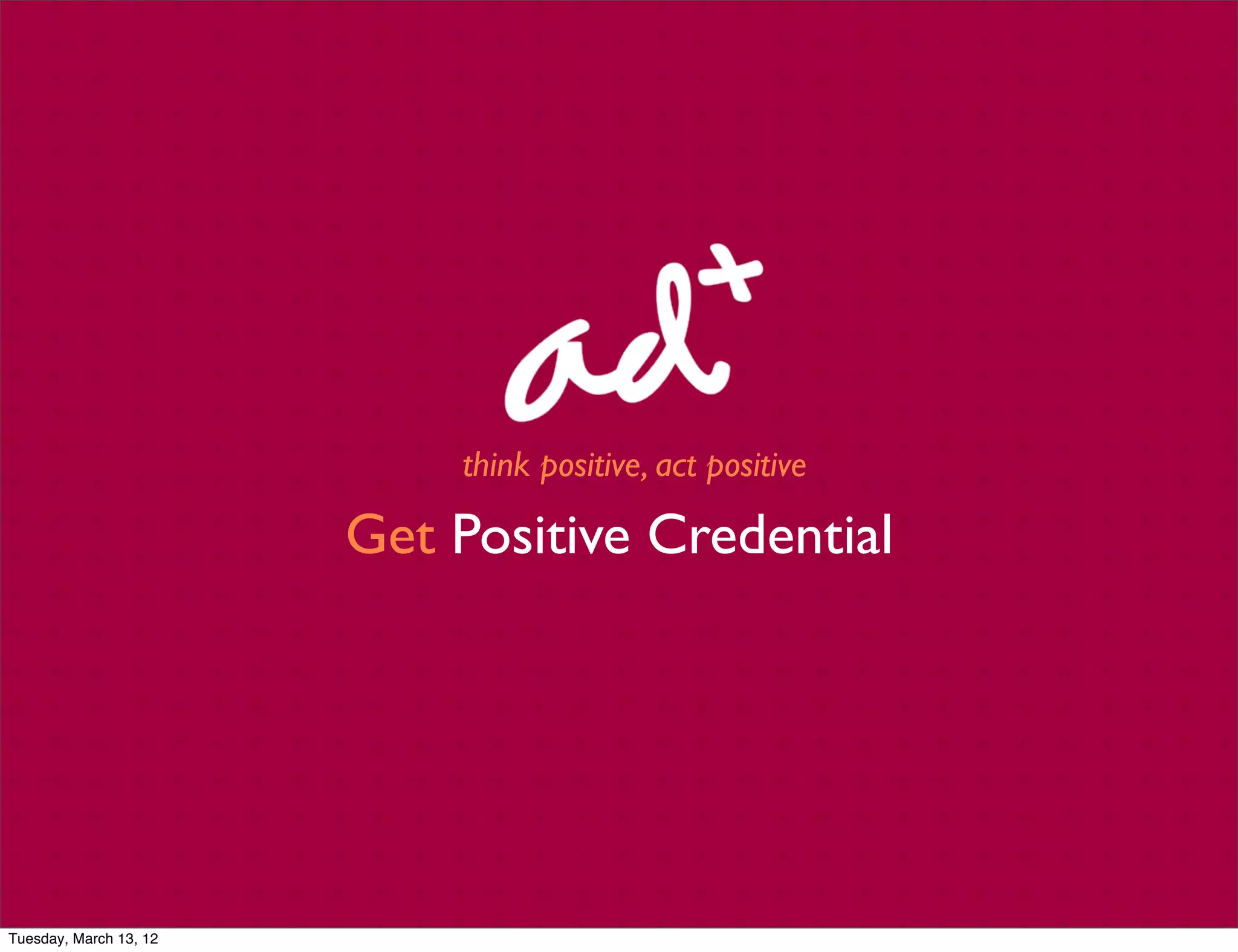 Ad+ Credentials | PPT