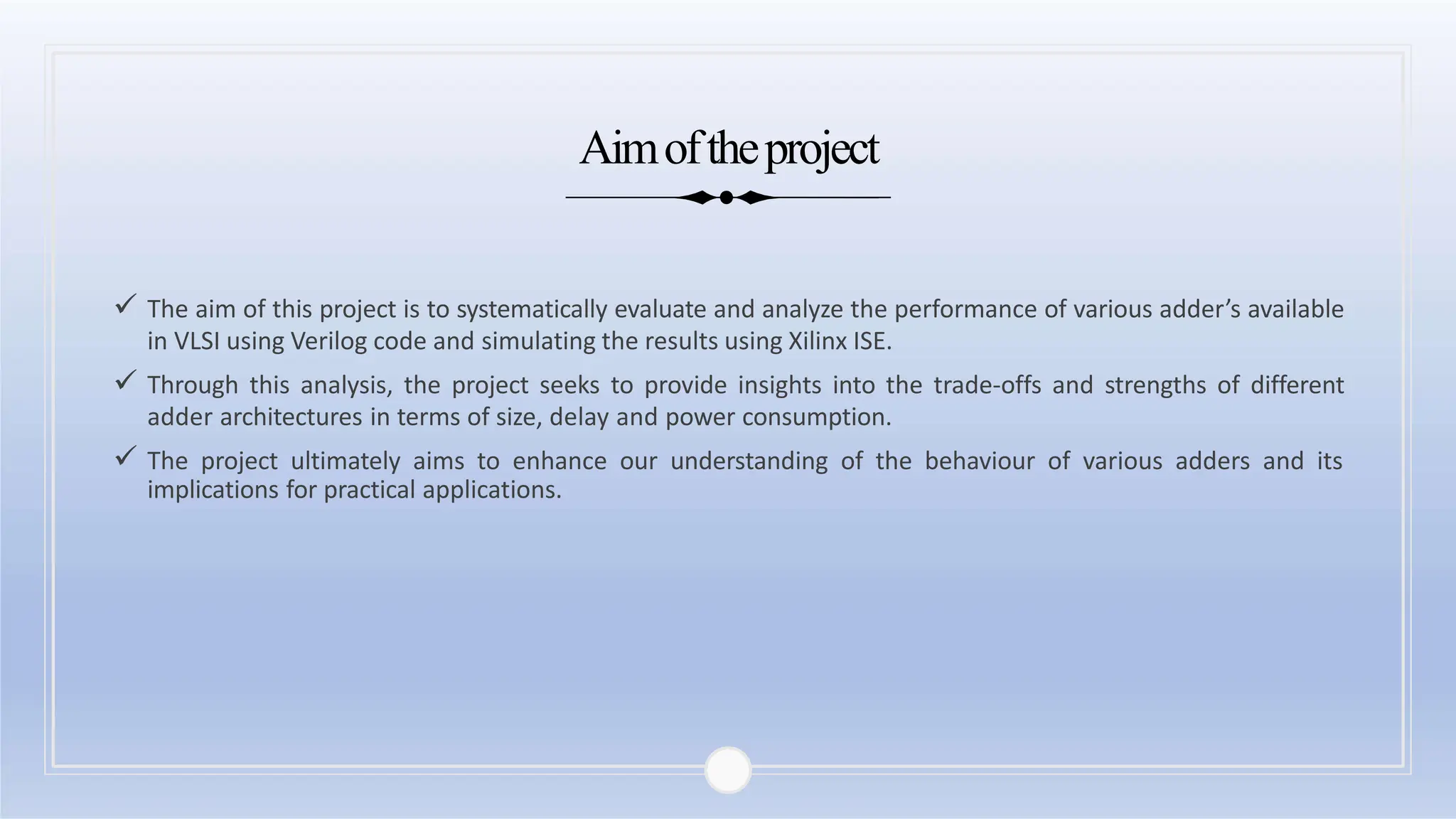 Comaparative Analysis Verilog Adders Ppt