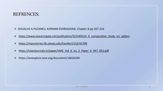 COMAPARATIVE ANALYSIS VERILOG ADDERS | PPTX | Computer Software and Applications | Computing