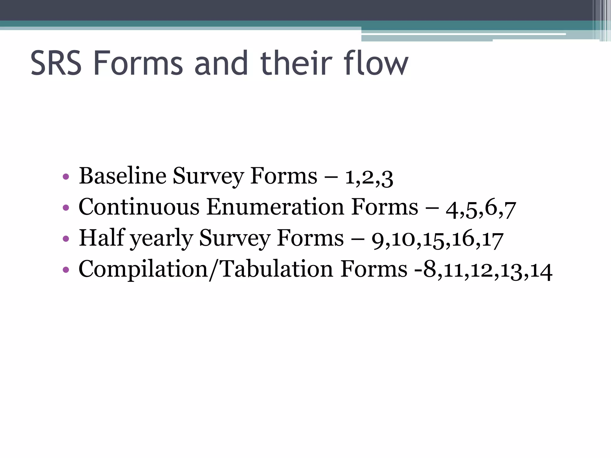 SAMPLE REGISTRATION SYSTEM (SRS) INDIA | PPTX