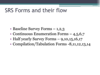 SAMPLE REGISTRATION SYSTEM (SRS) INDIA | PPTX
