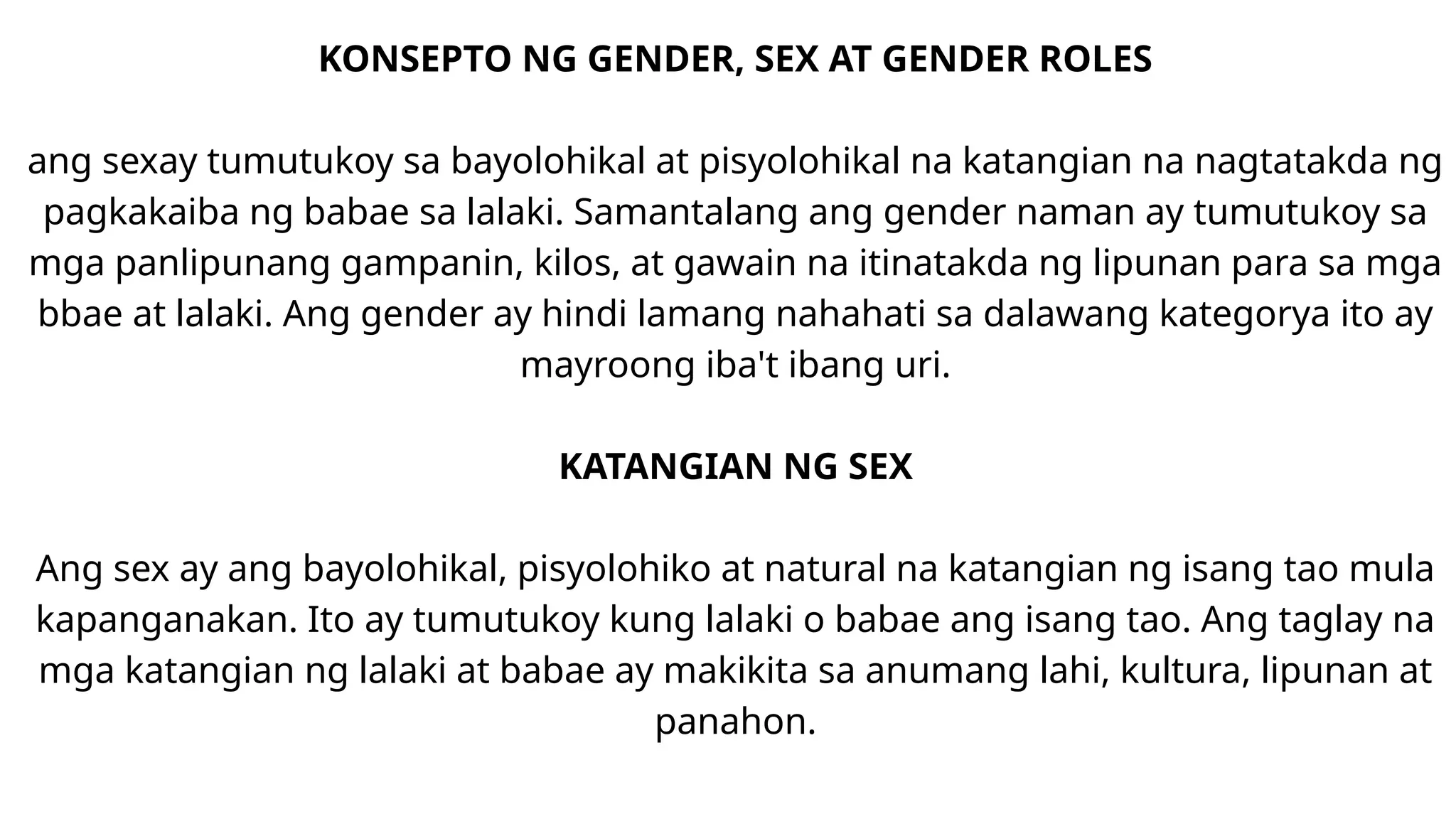 Mga Uri ng Gender, Sex at Gender Roles sa Iba't ibang bahagi ng Mundo.pptx