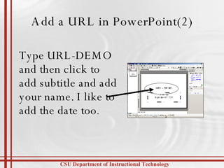 Add A Url In Power Point | PPT