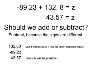 Add and Subtract Deciamls | PPT