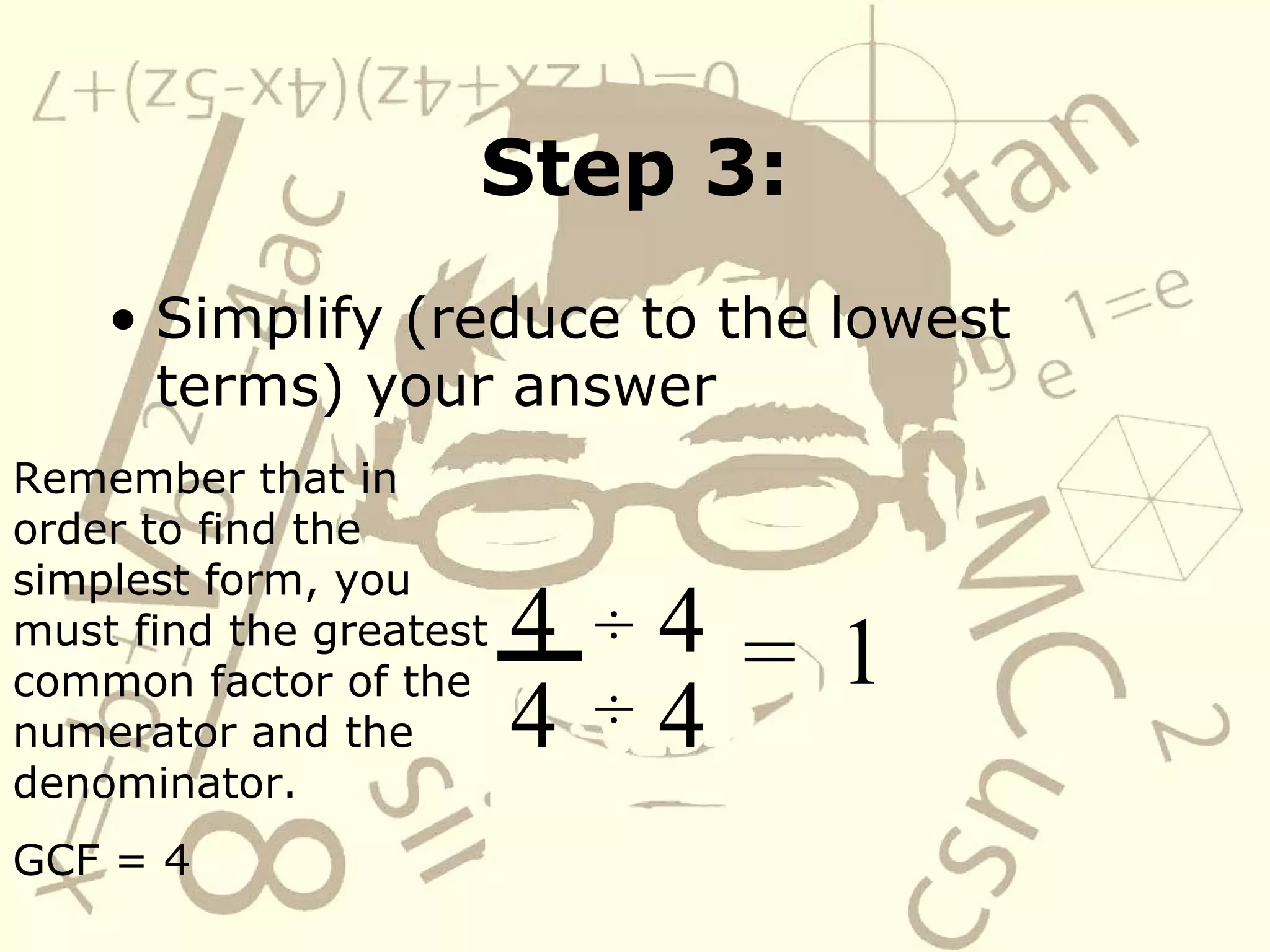 Adding and Subtracting Fractions with Like Denominators | PPT