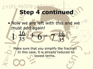 Add Mixed Numbers | PPT