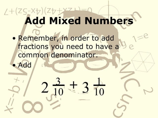 Add Mixed Numbers | PPT