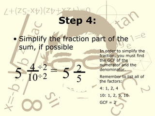 Add Mixed Numbers | PPT