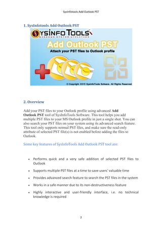 SysInfoTools Add Outlook PST | PDF