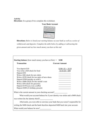 Add subtract-integers-worksheet | PDF | Credit Cards | Personal Debt
