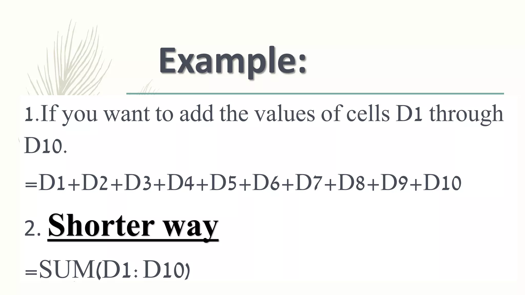Add-subtract-using-excel | PPTX