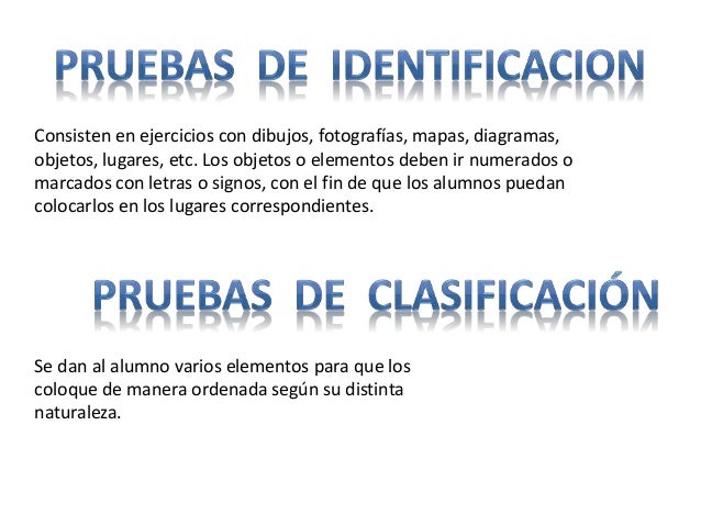 clasificacion de las pruebas clasificacion de las pruebas
