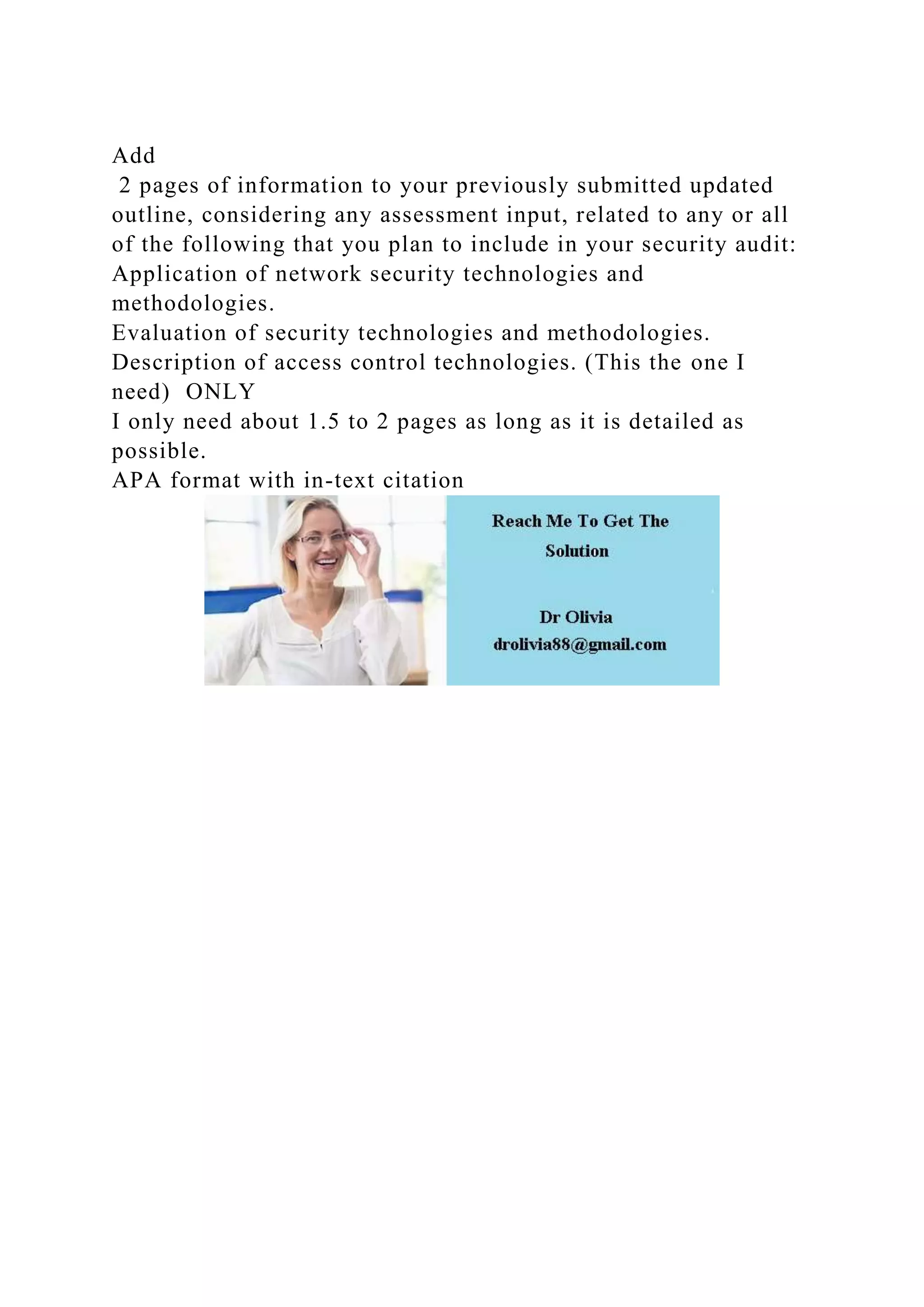 Add 2 pages of information to your previously submitted updated ou.docx | Technology & Computing