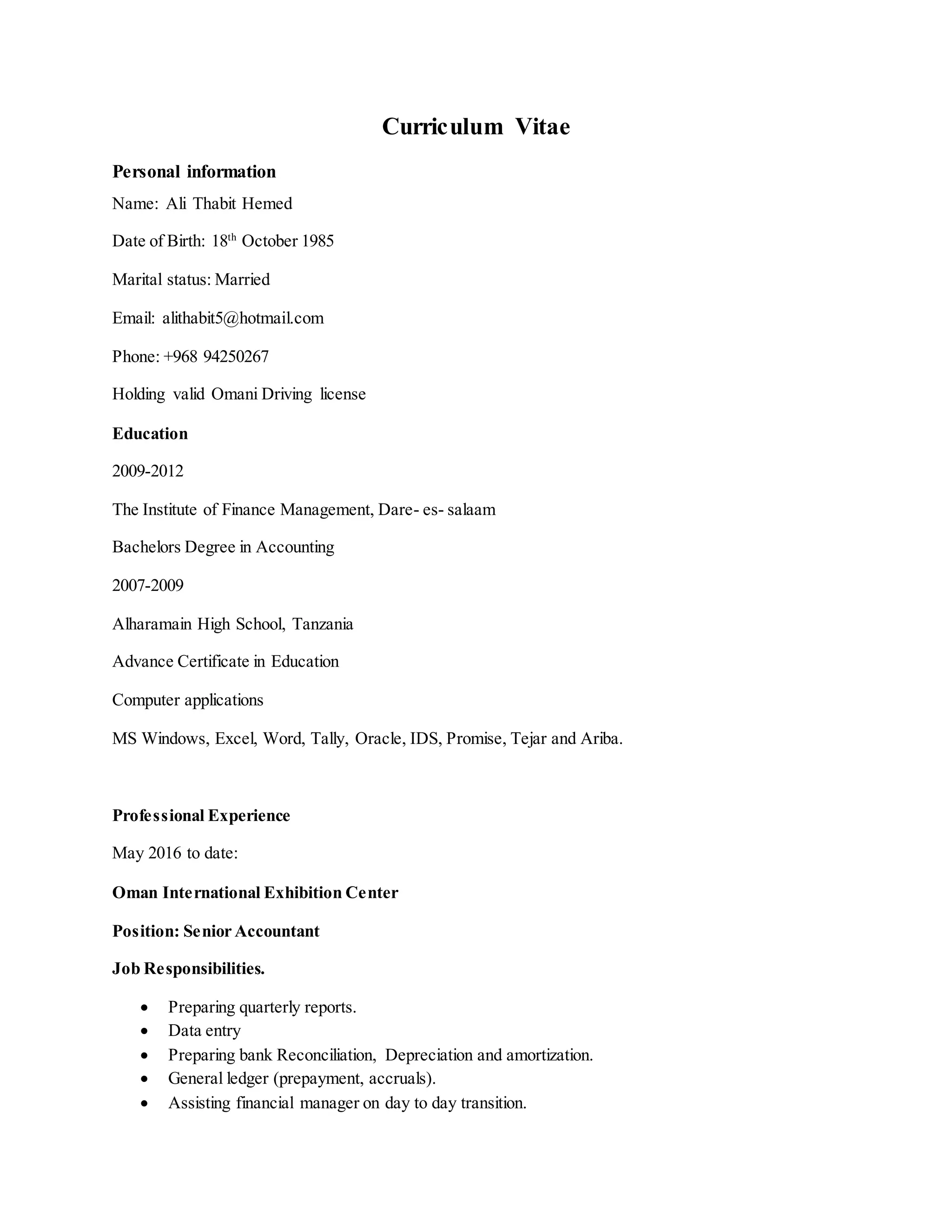 Ali's CV | DOCX