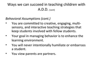 Add & adhd for Class ADE subject Child Development@ GECE Lyari Karachi ...