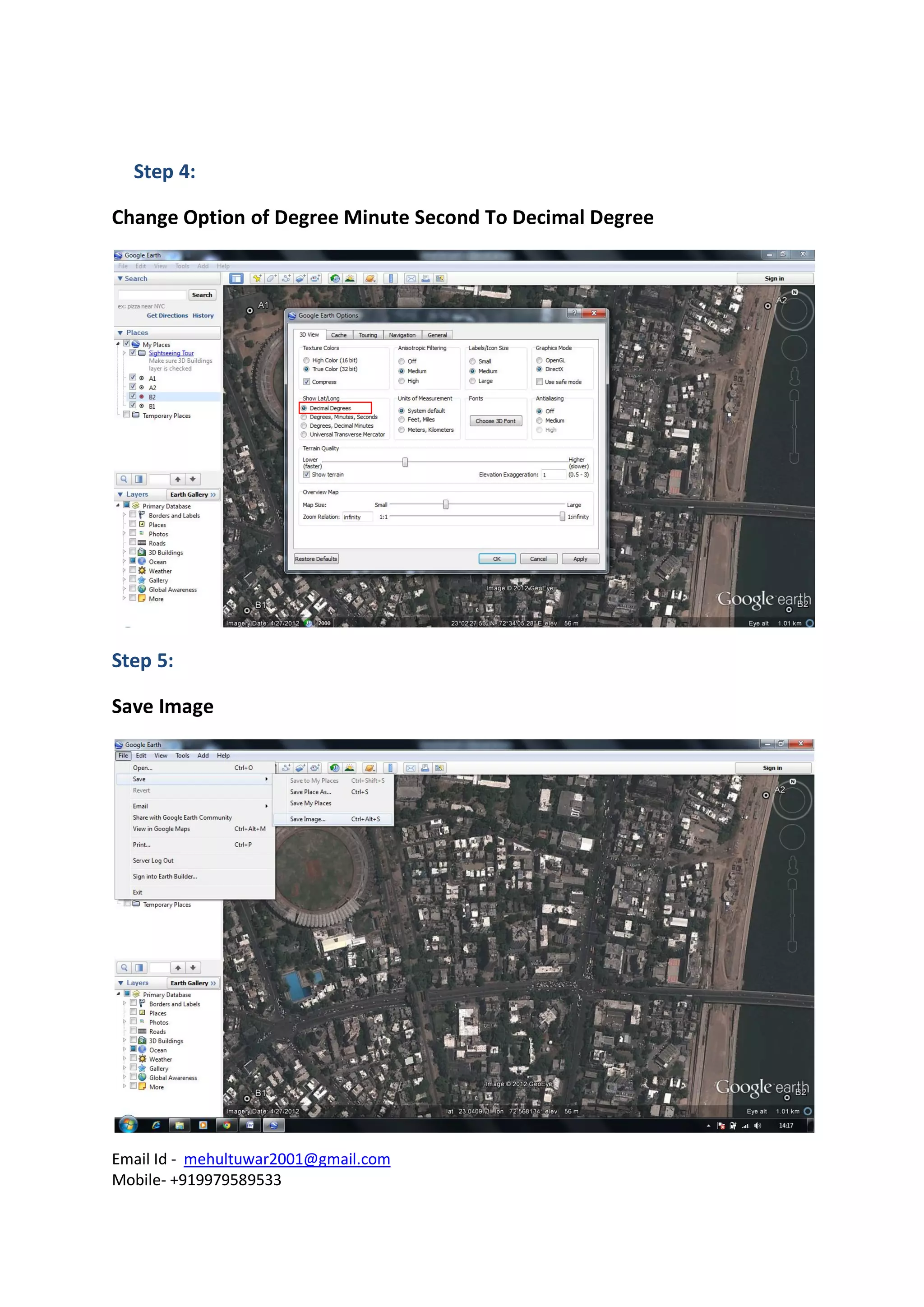 Add a google earth satellite image into arc map | PDF