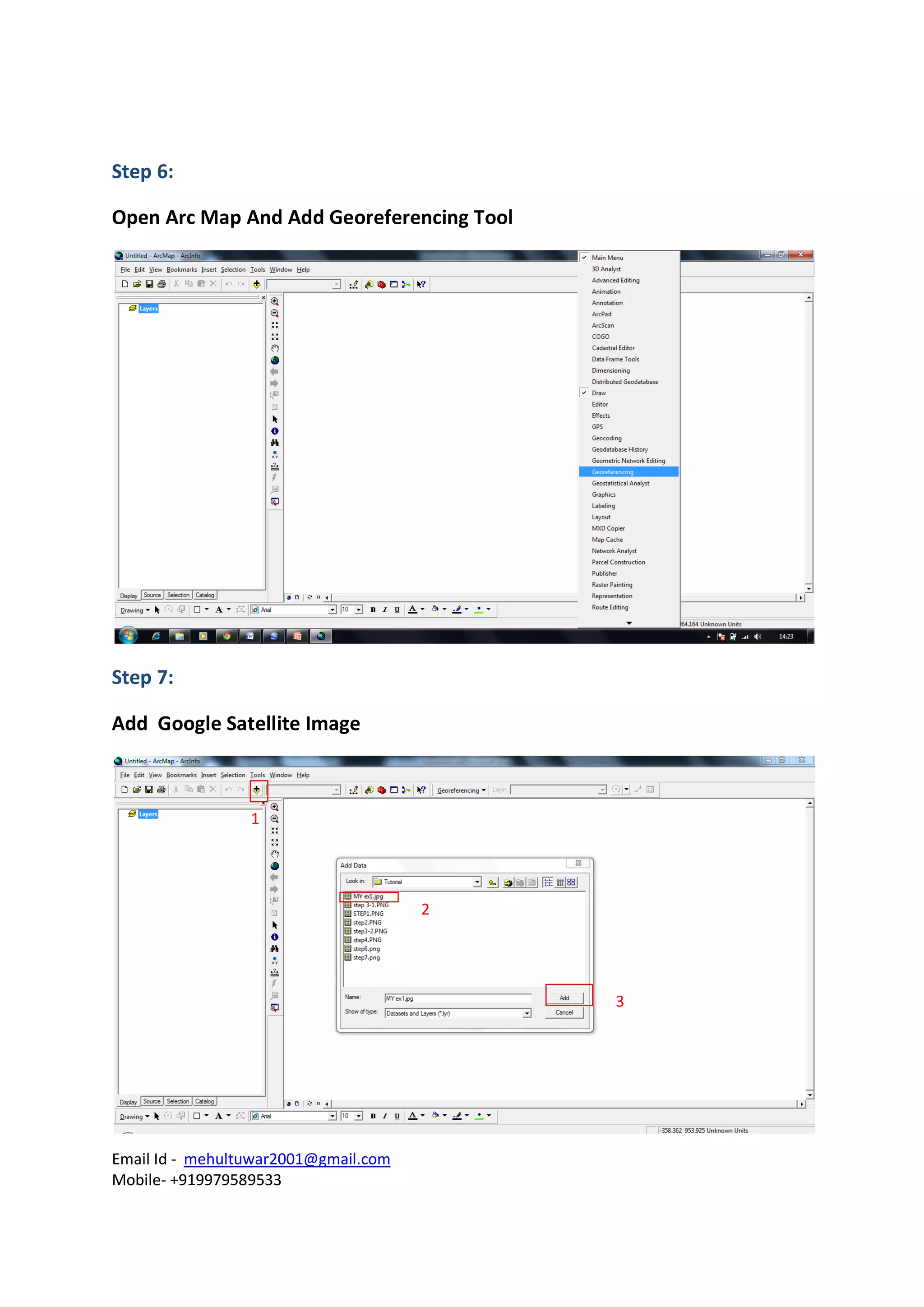 Add a google earth satellite image into arc map | PDF