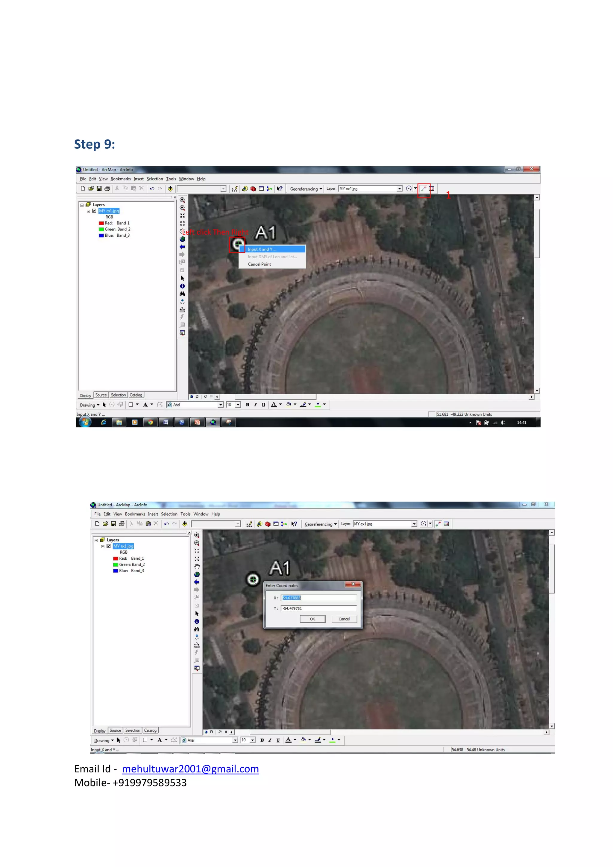 Add a google earth satellite image into arc map | PDF