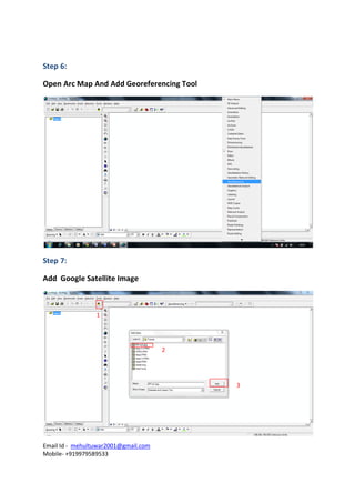 Add a google earth satellite image into arc map | PDF