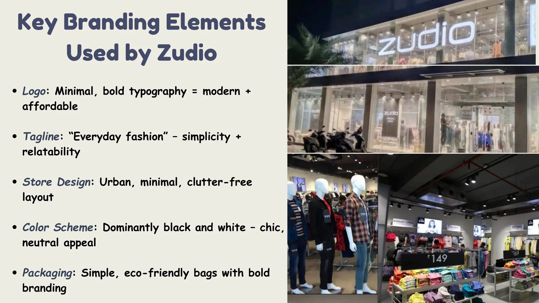 Branding elements used by zudio & it's advantages to the company | PDF