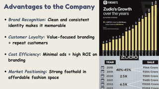 Branding elements used by zudio & it's advantages to the company | PDF