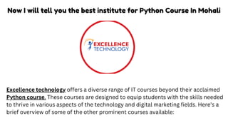 Python course in Mohali. Join now . Enhance your skill with us . | PPT