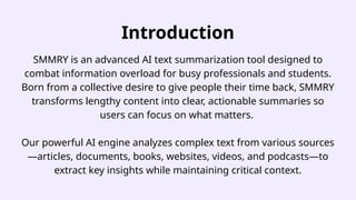 Smmry - Summarize Long Content Into Clear Insights | PPTX