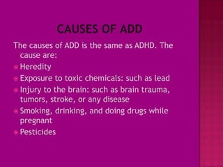 Add and adhd presentation | PPTX