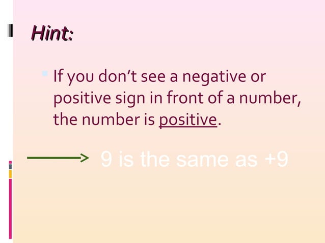 Introduction to Positive and Negative Numbers | PPT | Programming ...