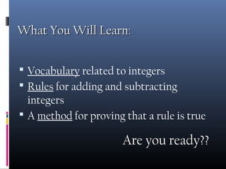 Add and subtract pos and neg numbers 4 parts | PPT