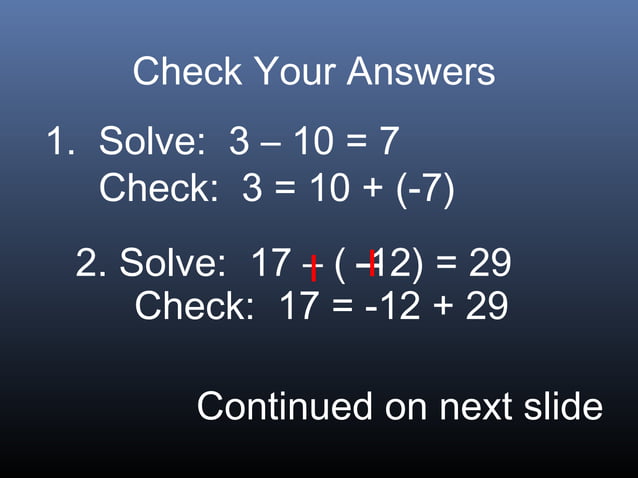 Add and subtract pos and neg numbers 4 parts | PPT