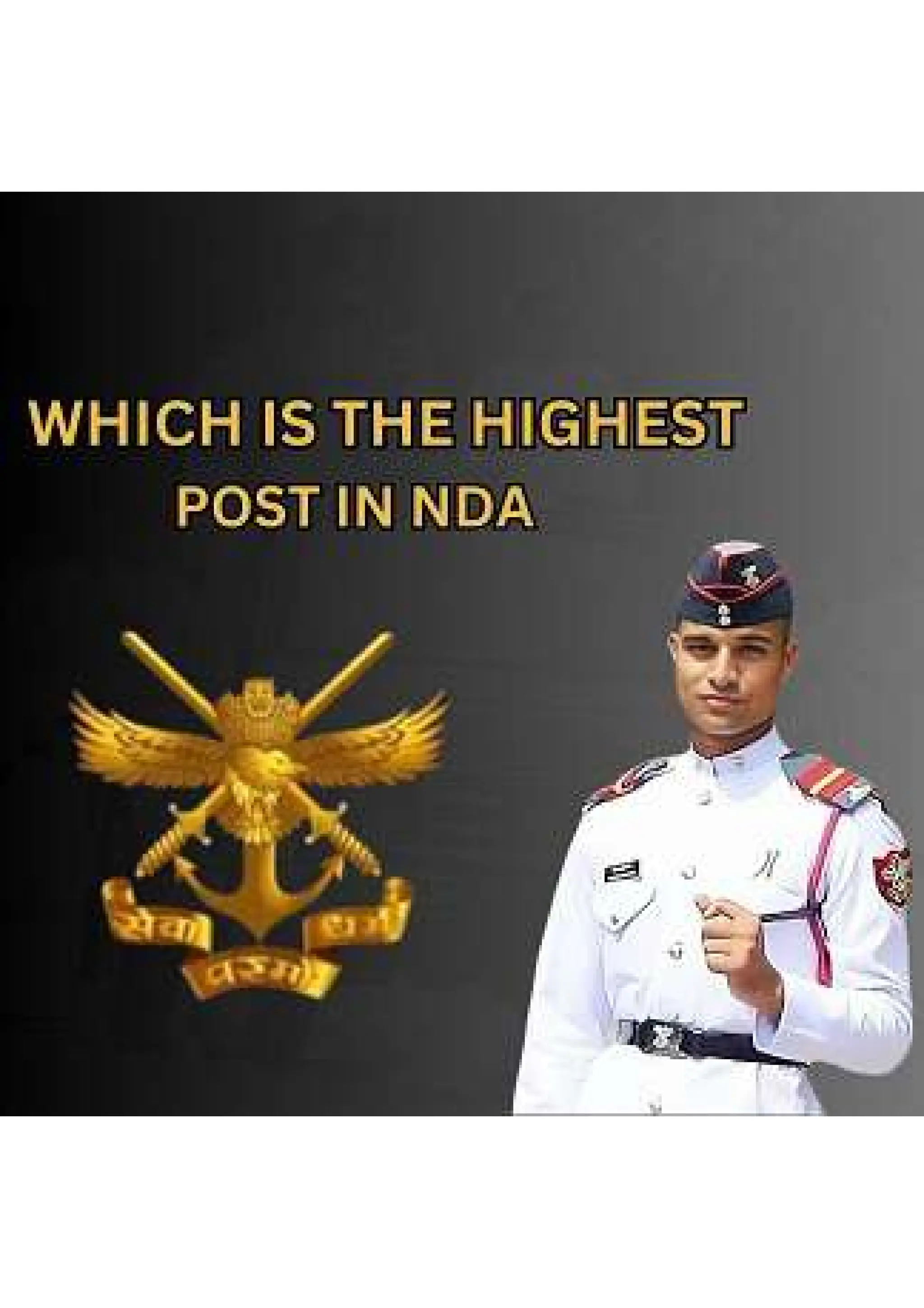 WHICH IS THE HIGHEST POST NDA IN INDIA.. | PDF