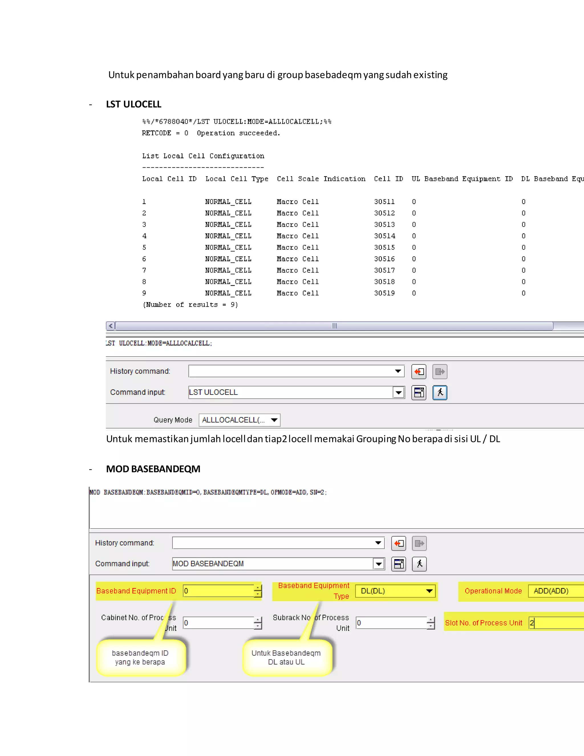 Add board nodeb huawei | DOCX
