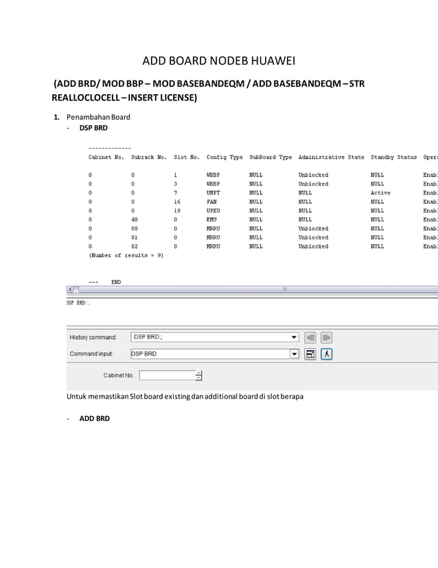 Add board nodeb huawei | PDF