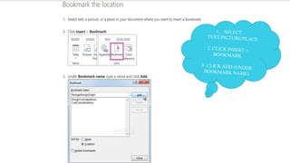 Add bookmarks in a document | PPTX | Computing | Technology & Computing