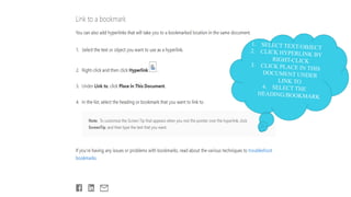 Add bookmarks in a document | PPTX | Computing | Technology & Computing