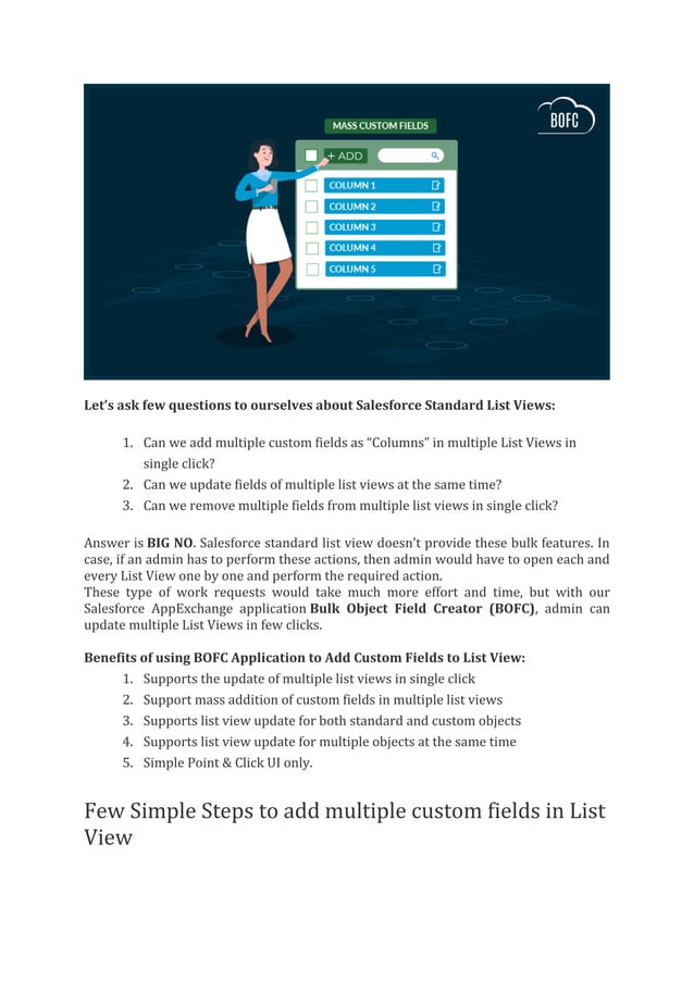 How To Add Mass Custom Fields As “Columns” In Multiple List Views | PDF