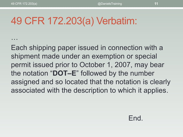 How to Describe a DOT Special Permit or Exemption on a Hazardous ...