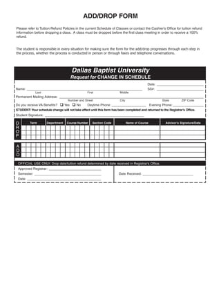 Add drop form w info 2 04 | PDF