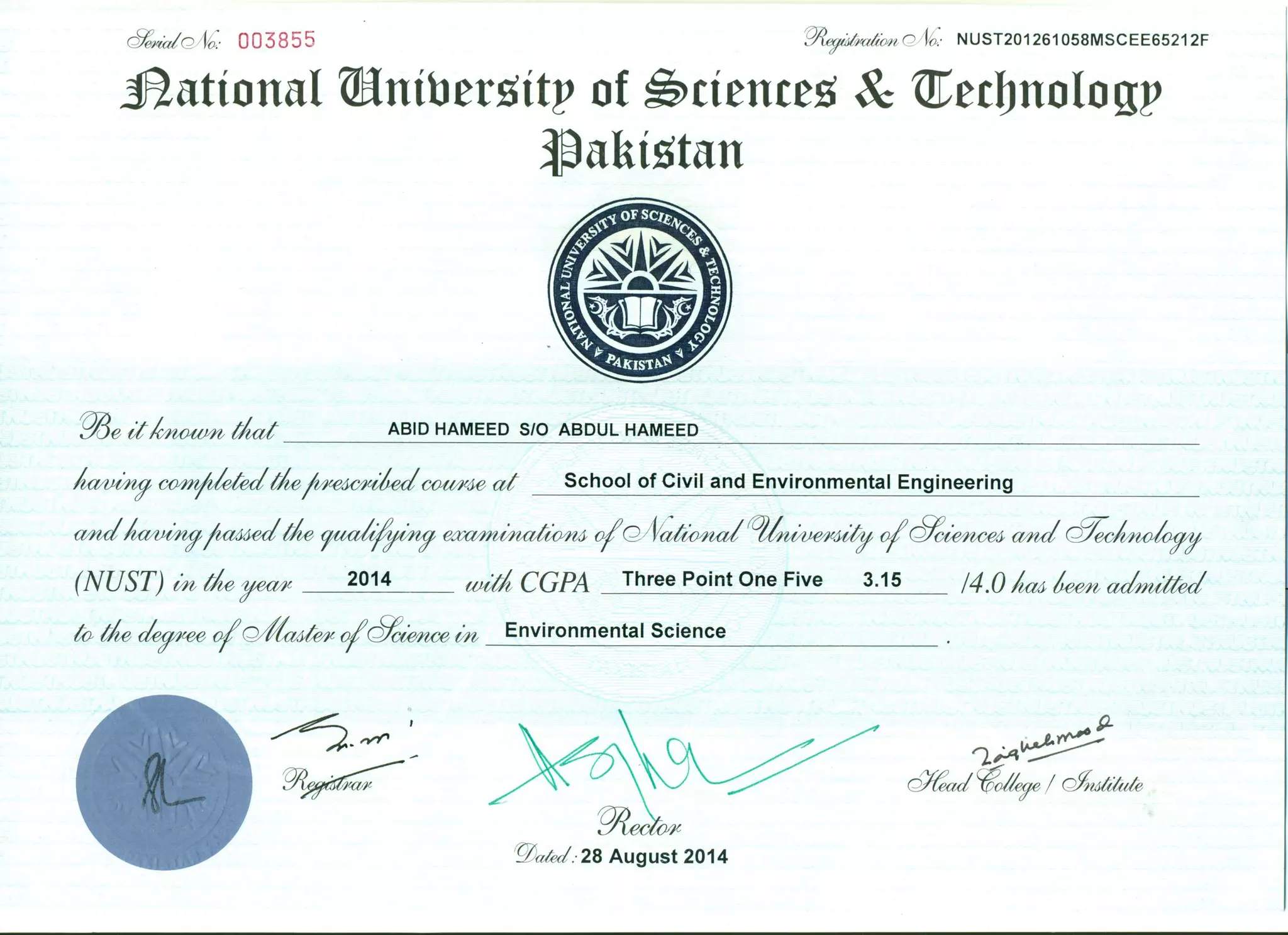 MS Degree NUST | PDF