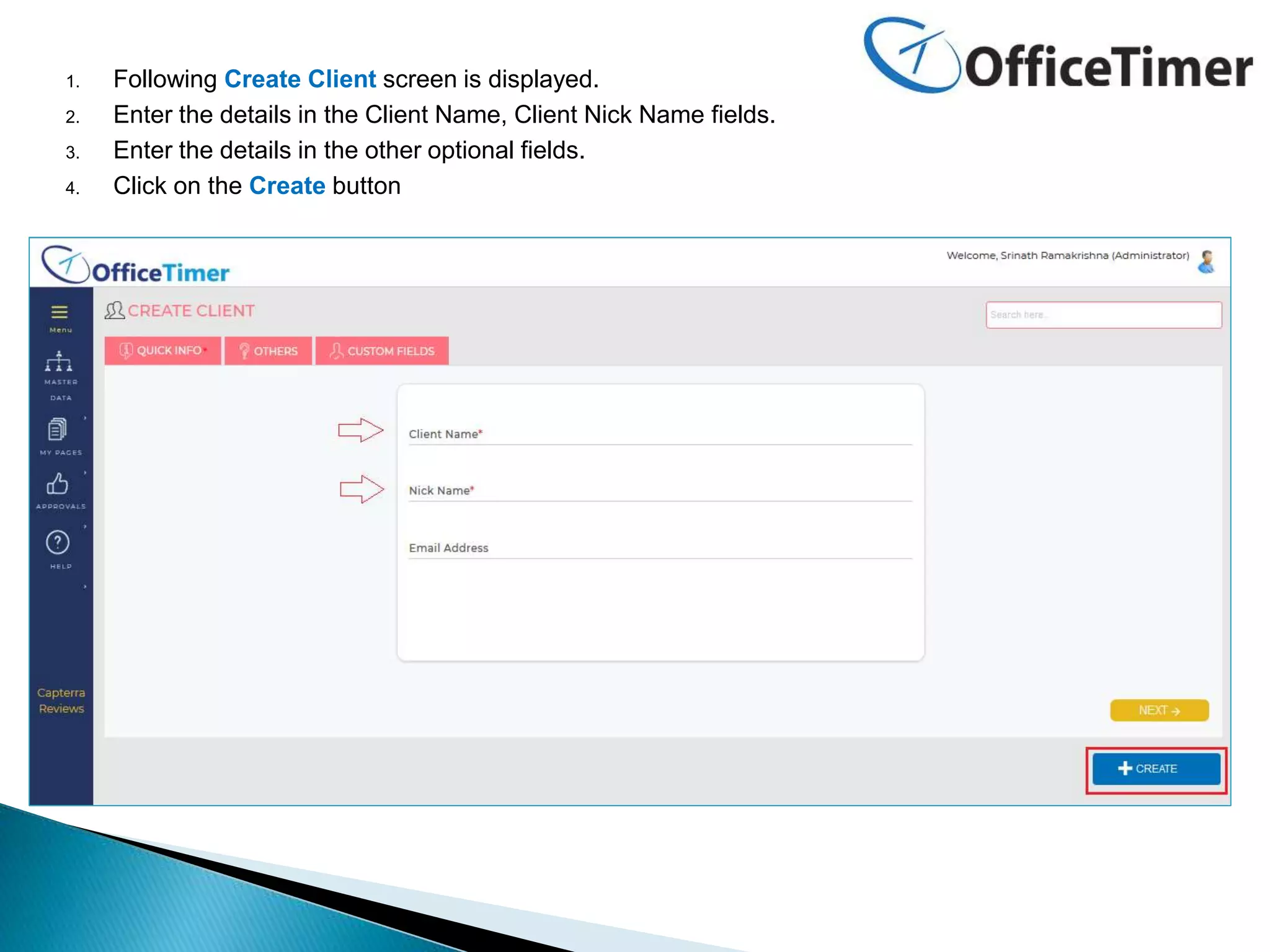 Add edit delete client in office timer | PPT