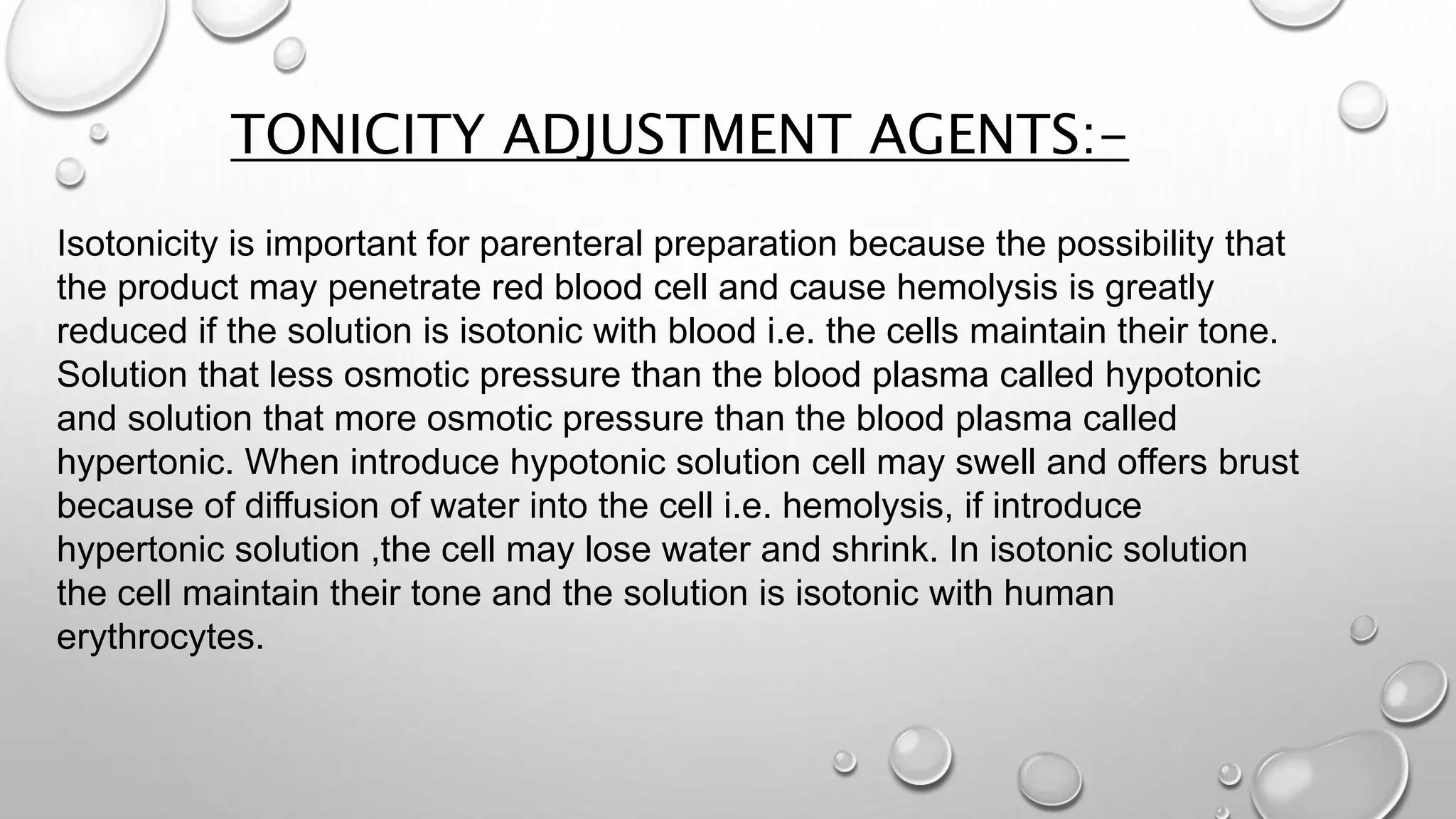 Added substances for parenterals | PPTX