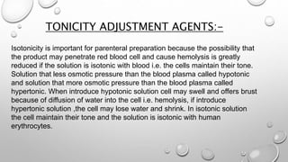 Added substances for parenterals | PPTX