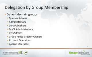 Controlling Delegation of Windows Servers and Active Directory | PPT