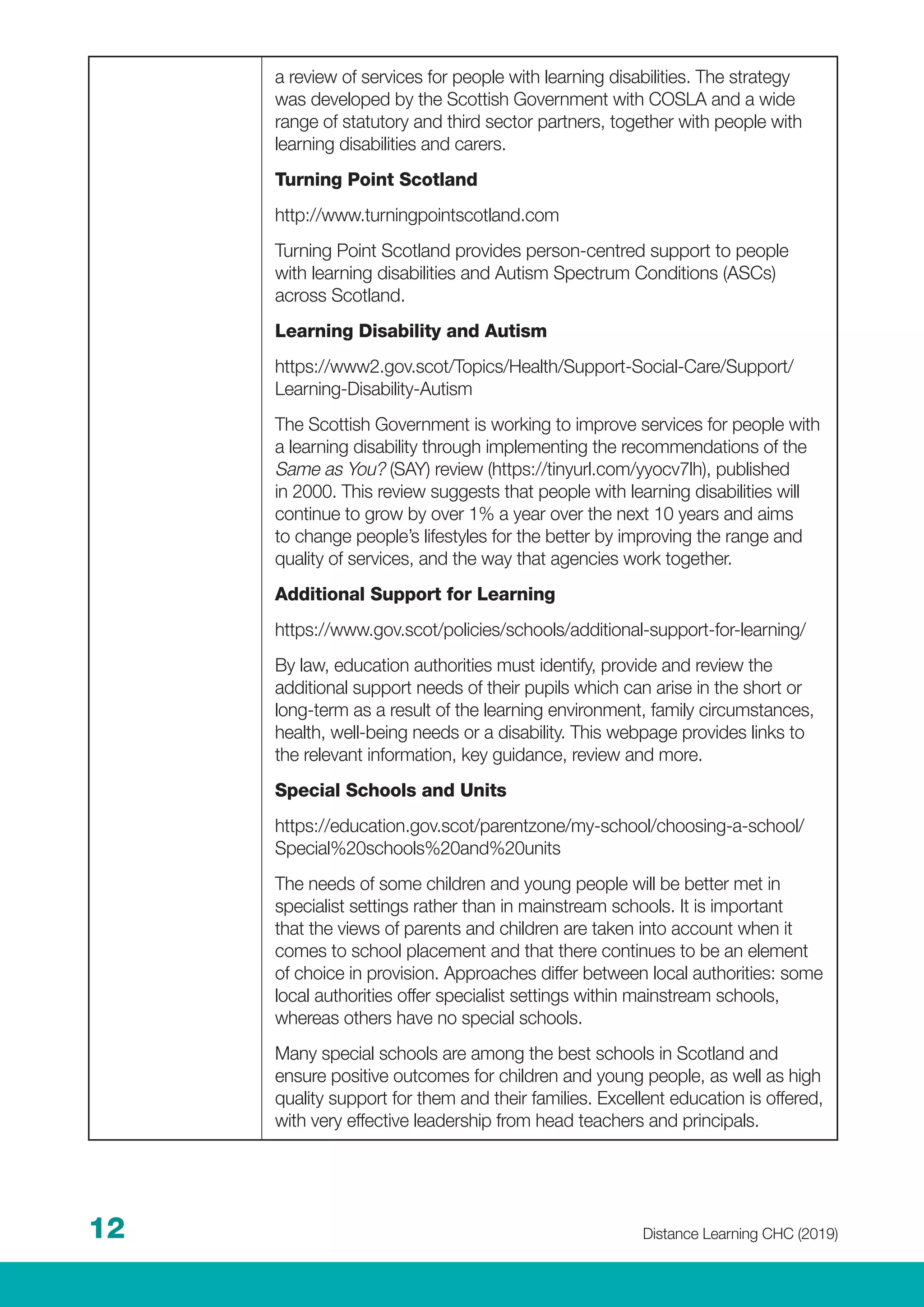 Addendum principles of working with individuals with learning ...