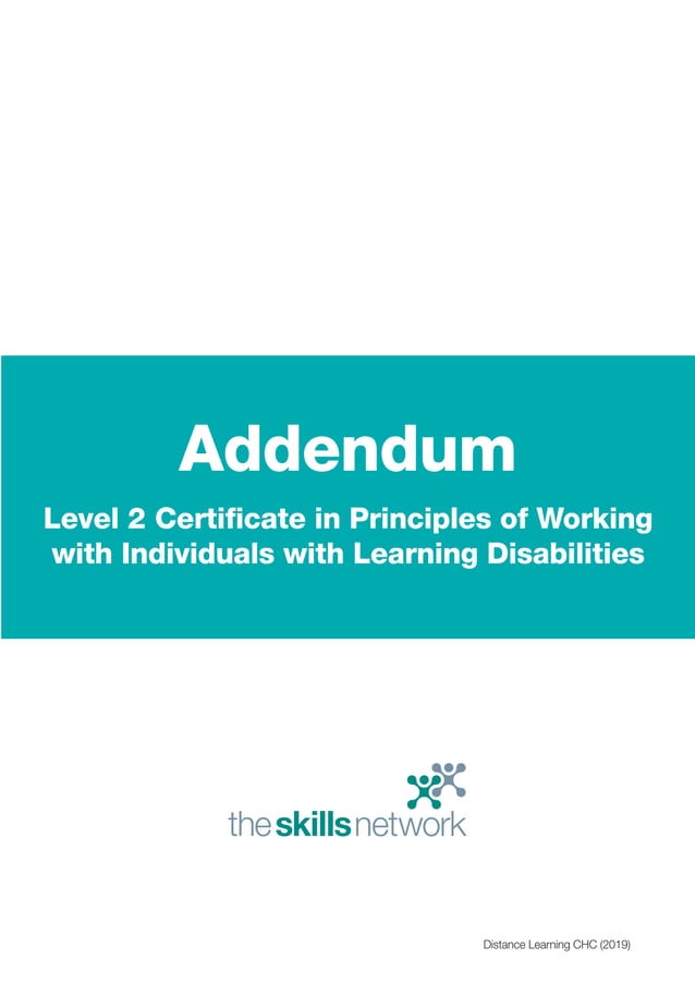 Addendum principles of working with individuals with learning ...